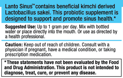 Lanto Sinus Probiotic Powder 15g - Pure L. Sakei | Lanto Health